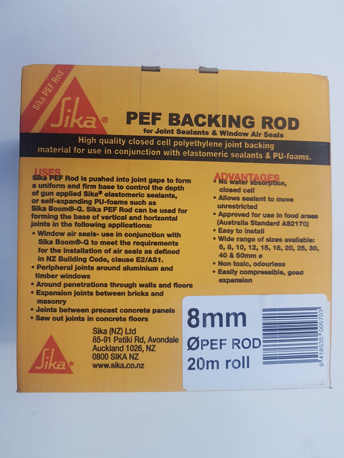 Sika PEF Rod 8MMX20M - Decorative Supplies Limited
